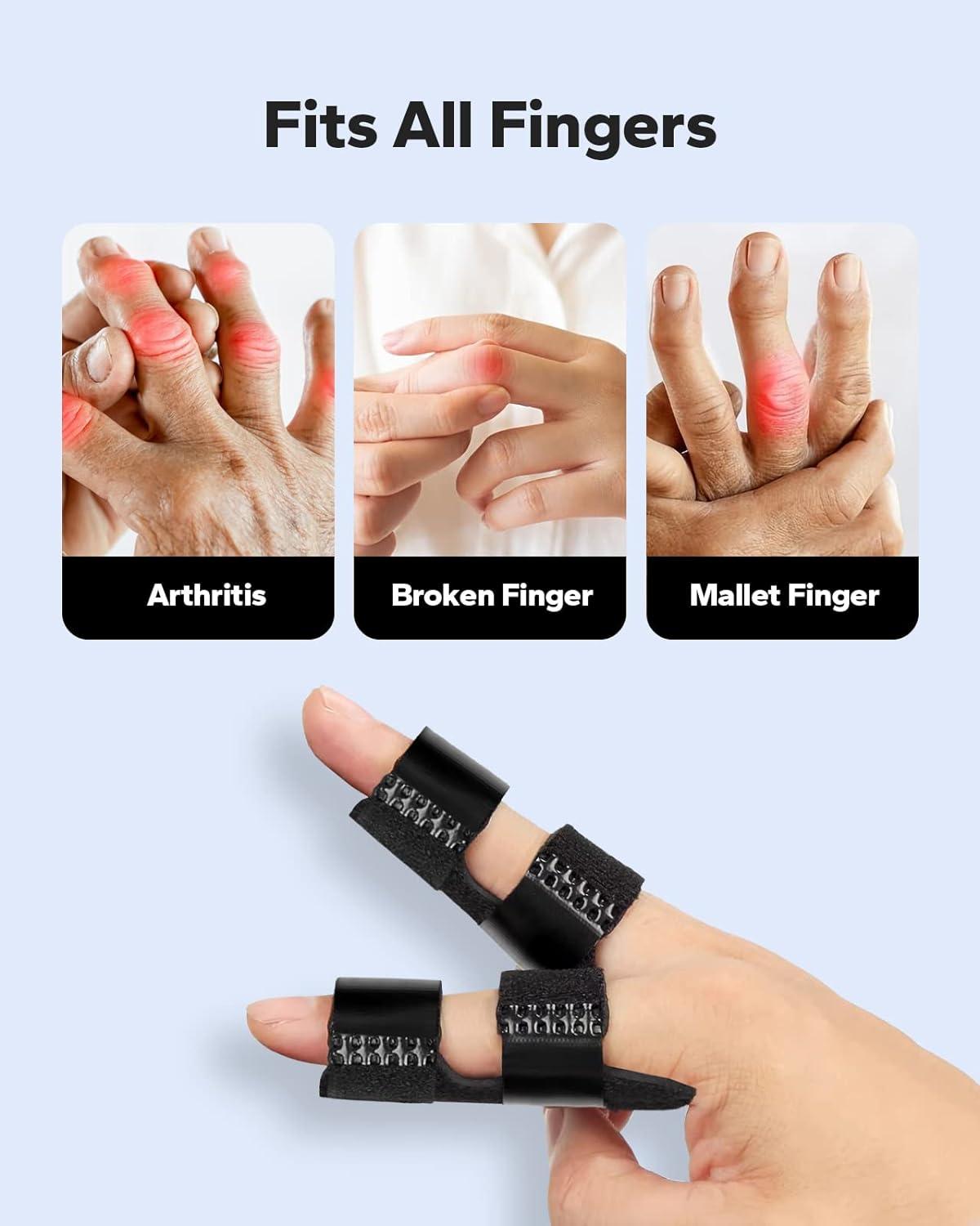 Meto Finger Splints (4 Count) - Trigger Finger Brace for Straightening ...