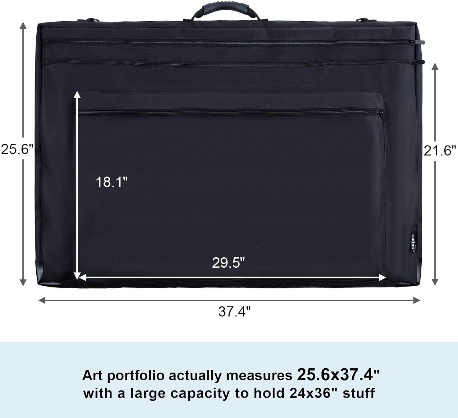 JJRING 24x36 Art Portfolio Tote Bag - Large Carrying Case with Shoulder ...