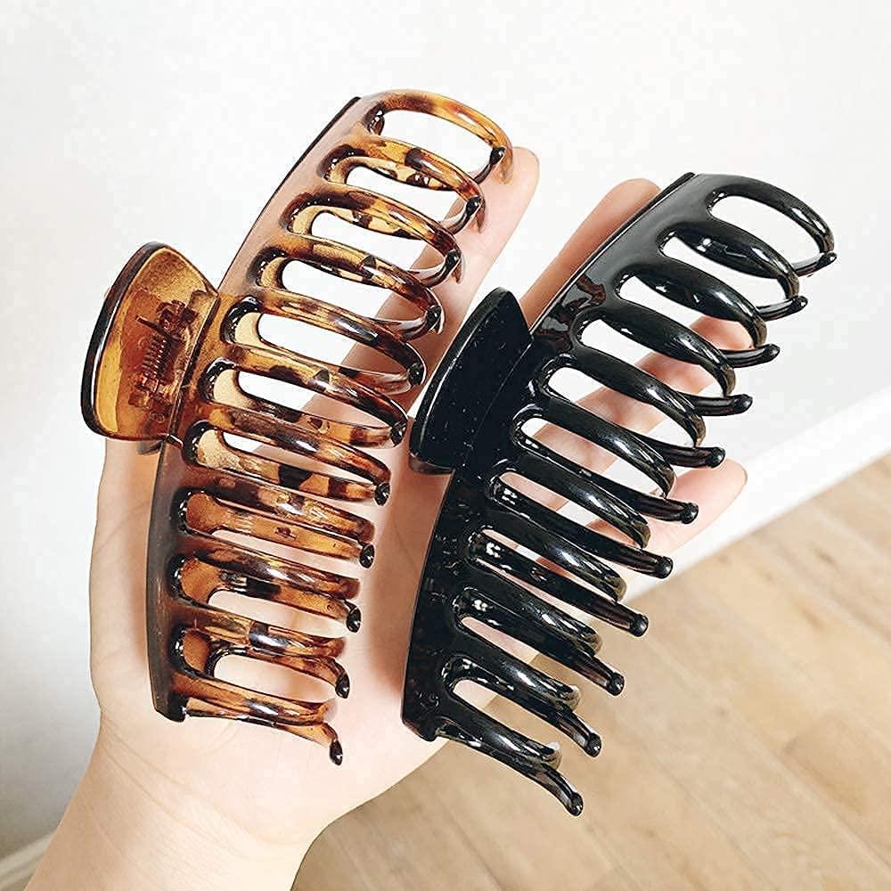 Extra Large 5.1 Inch Crystal Hair Claw Clips for Thick Hair - Pack of 2 ...