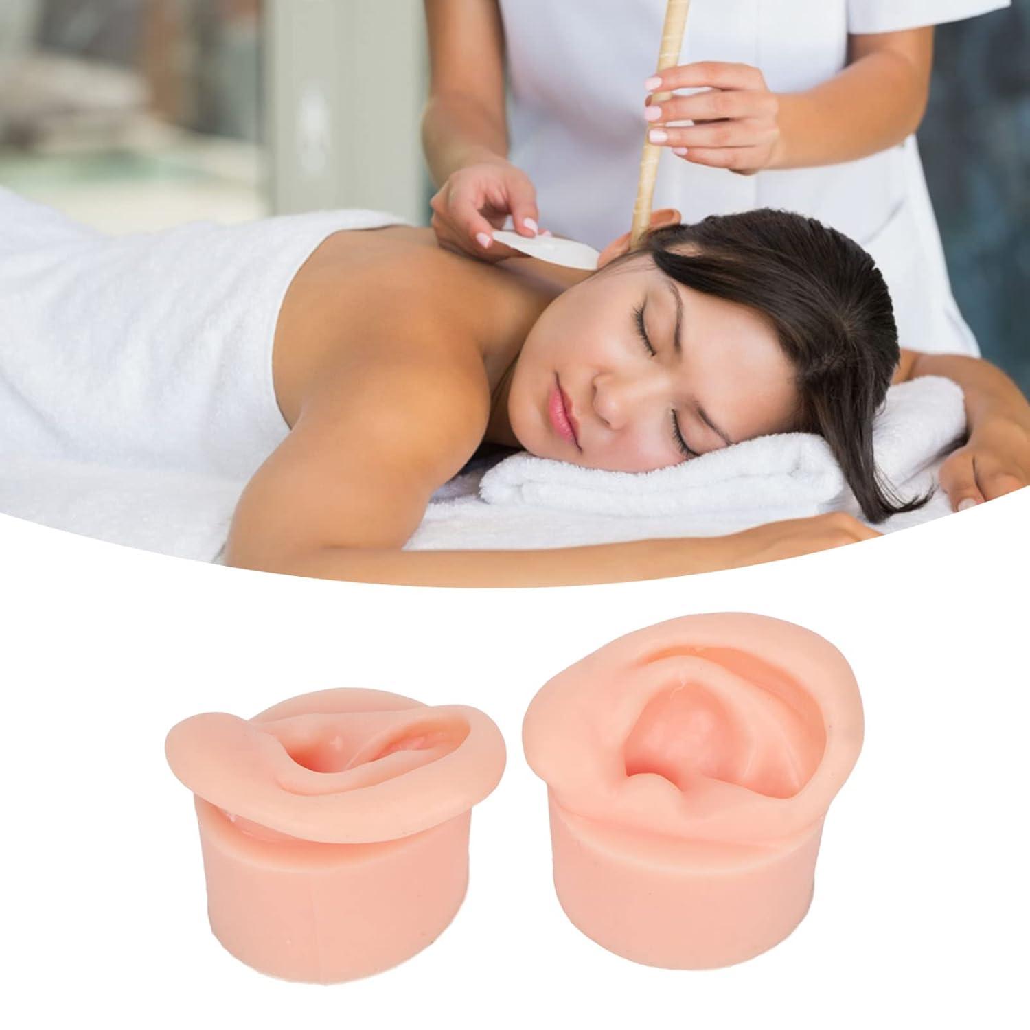 Practice Ear Model for Piercing - 1 Pair Soft Beginners Ear Model (Light Skin Color ...