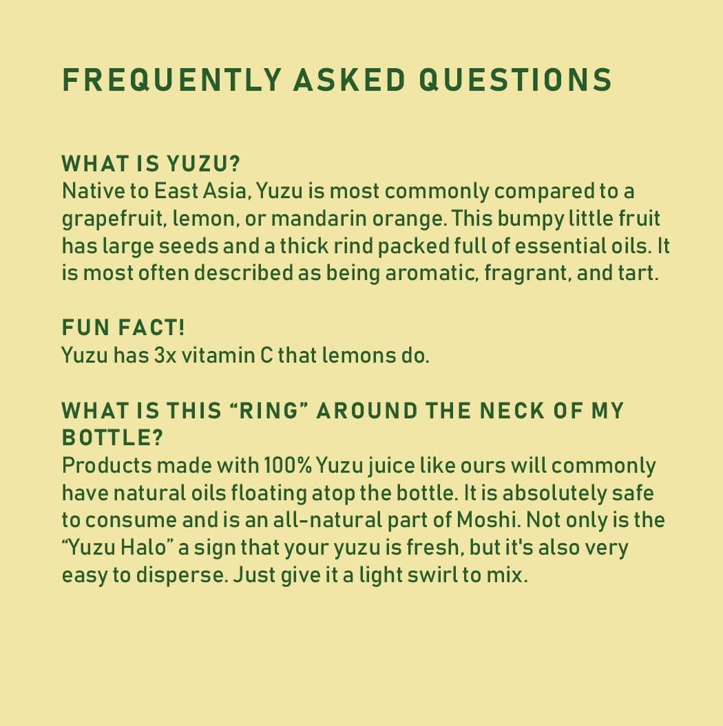 Moshi Yuzu Sparkling Drink - 100% Yuzu Juice, All-Natural, Vegan ...