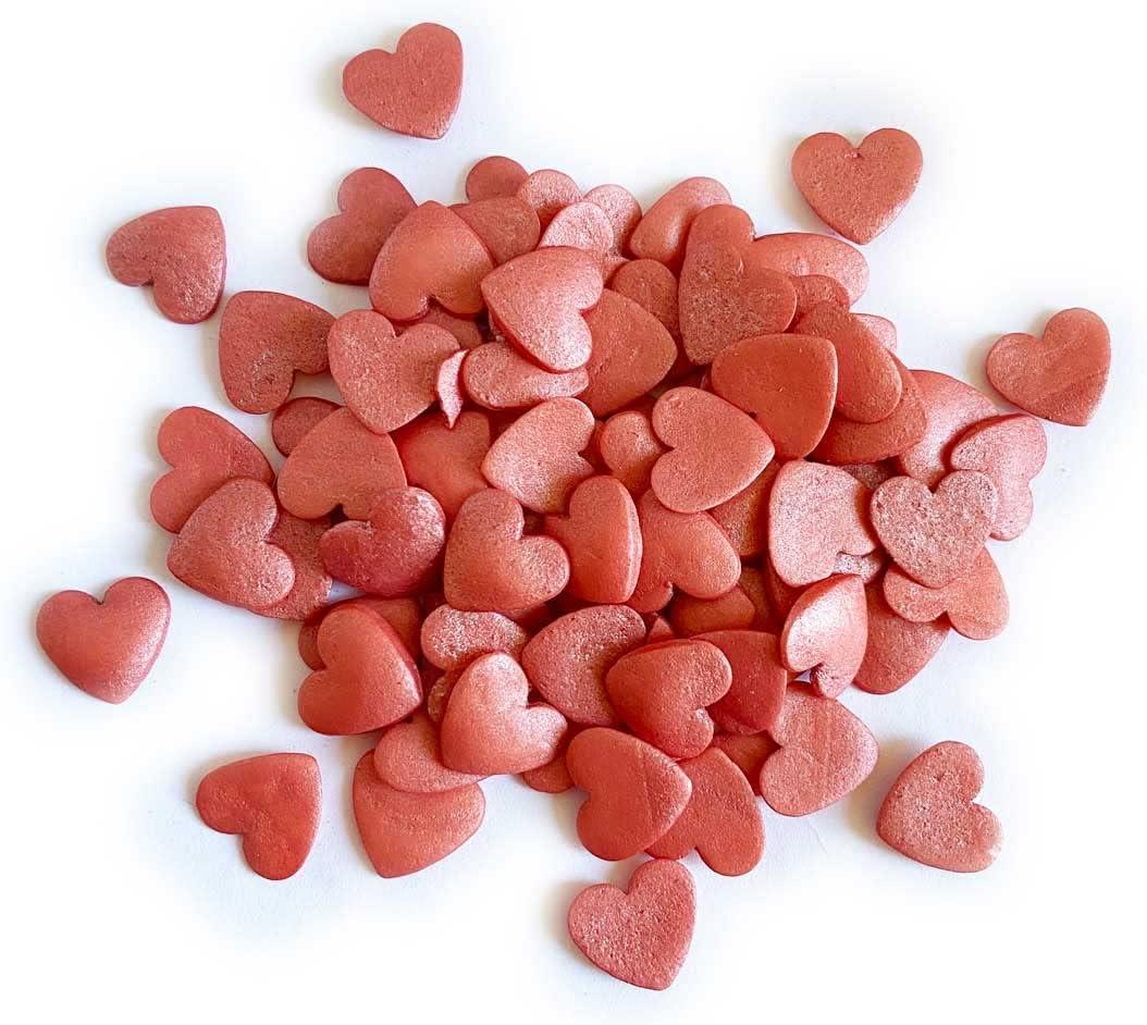Jumbo Red Glimmer Love Hearts Cake Topper Sprinkles - 25g Edible ...