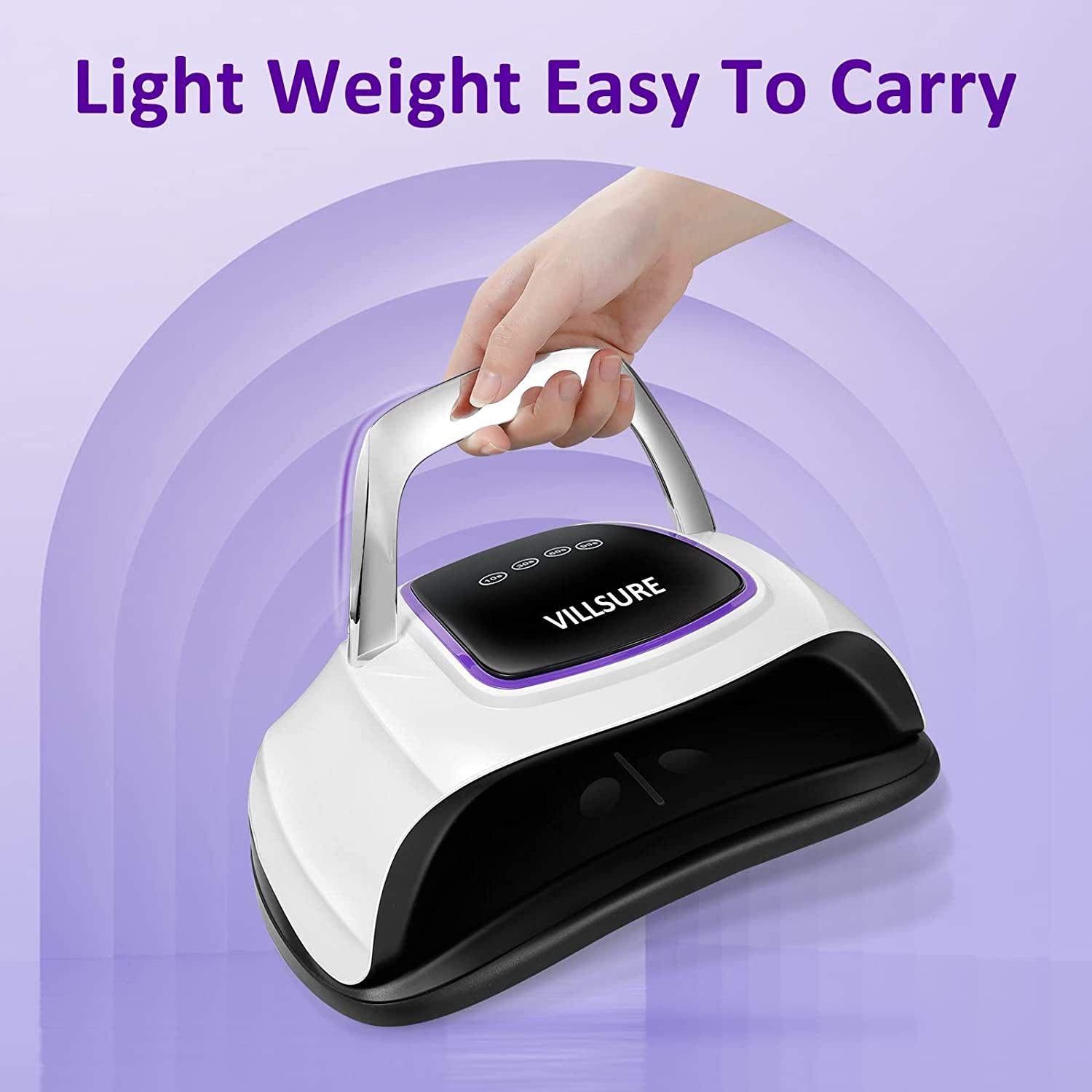 Villsure UV LED Nail Lamp for Gel Nails - 4 Timers, Auto Sensor, LCD ...