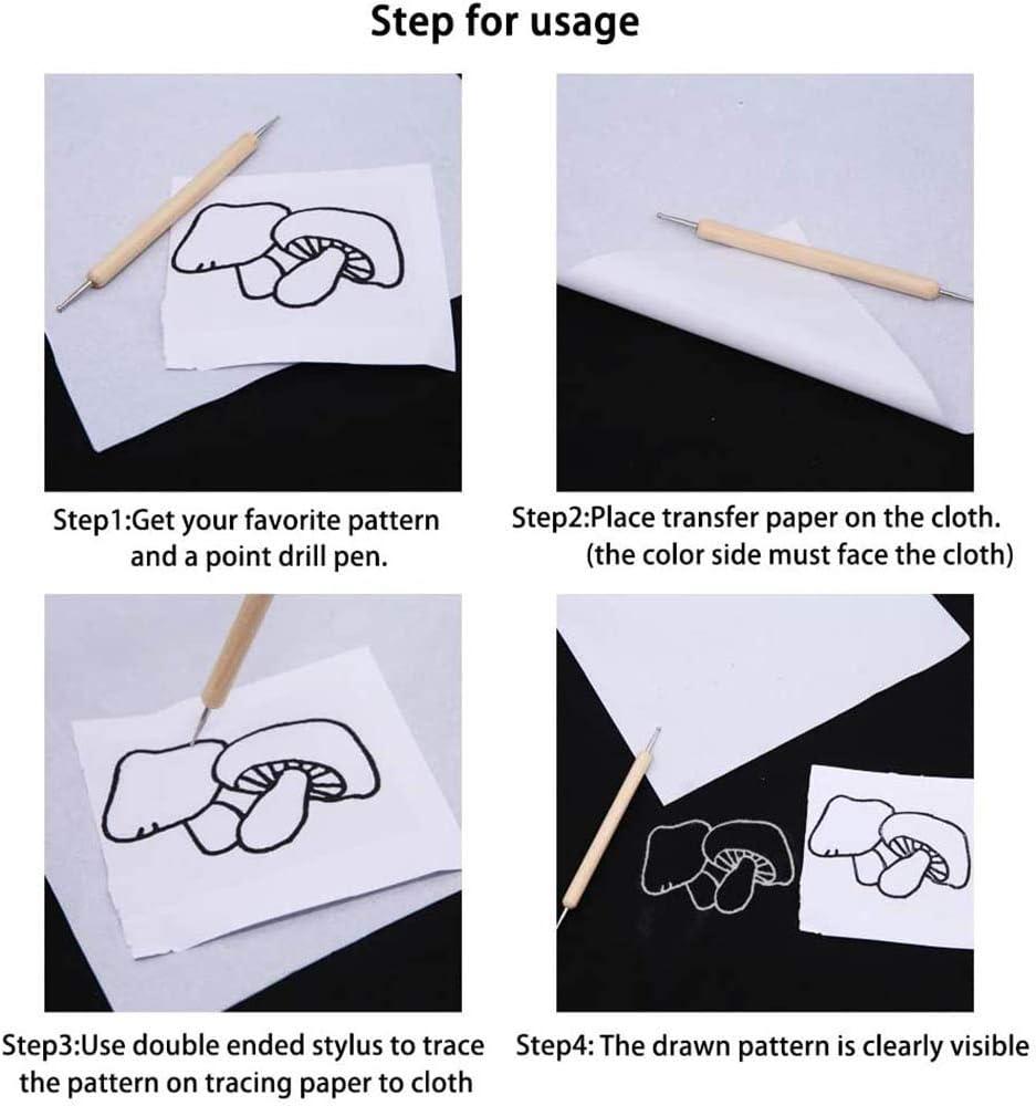 Yesallwas 50 Sheets White Carbon Transfer Paper for Wood, Paper, Canvas ...