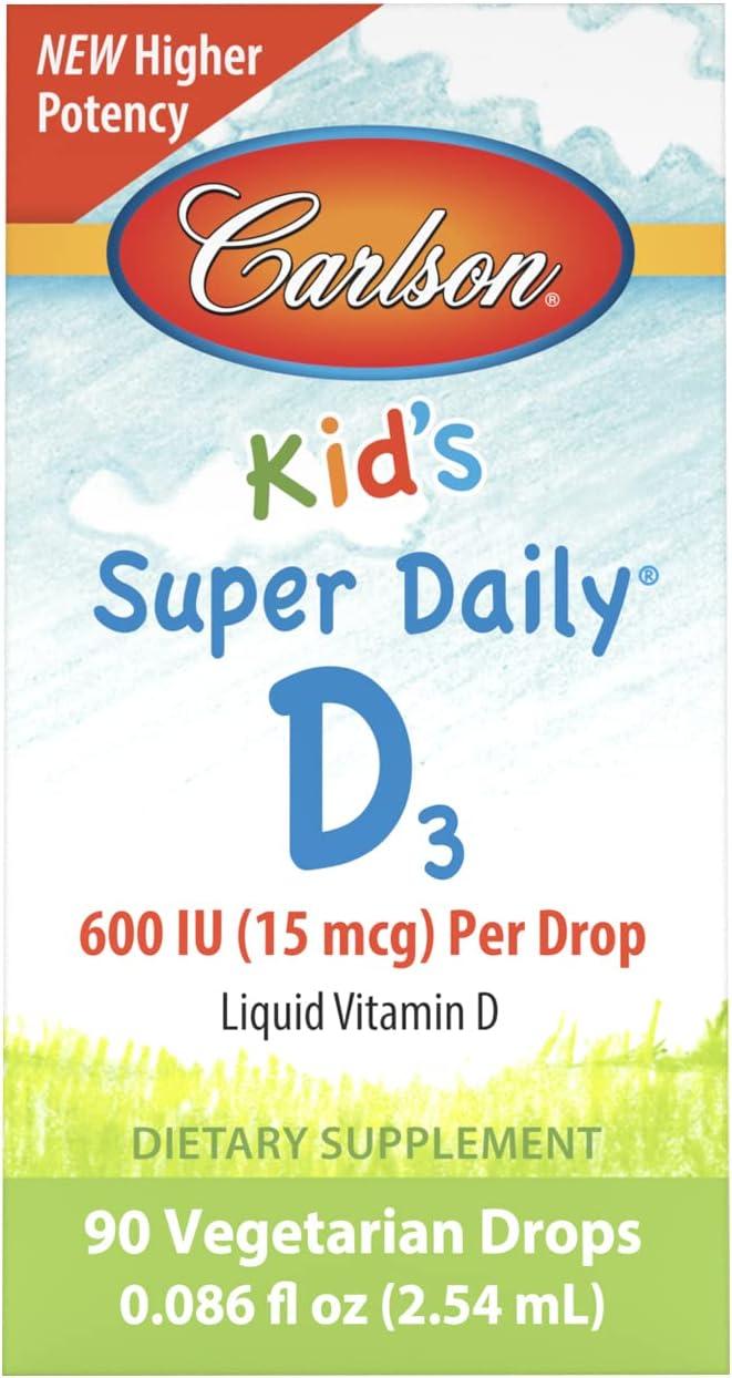 Carlson Kid's Super Daily D3 600 IU Vitamin D Drops - 90 Drops ...