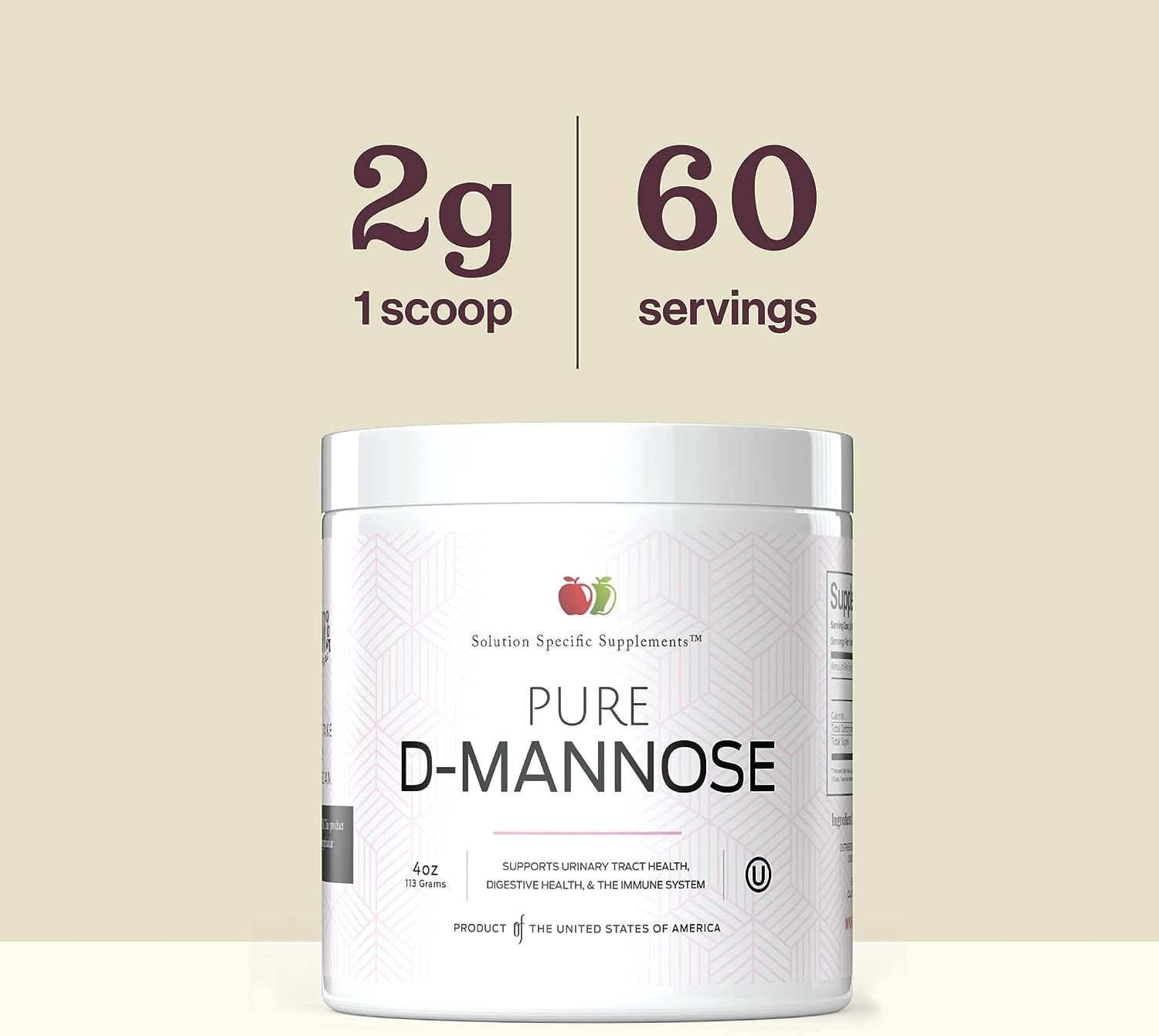 D-Mannose Powder Supplement - 4oz (113g) - 60 Servings for UTI ...