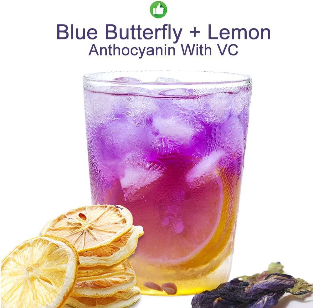 Blue Butterfly Bean Powder - 100% Pure Dried Blue Pea Flowers for ...