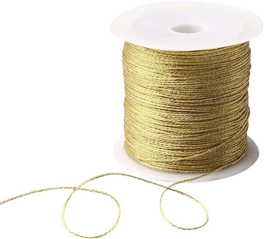 Pengxiaomei 218 Yards Metallic Cord - Gold & Silver Craft Thread for ...