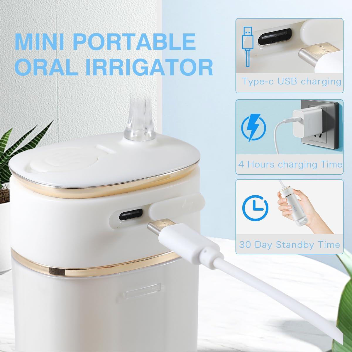 Travel Water Flosser - Portable Oral Irrigator for Braces Kids & Adults ...