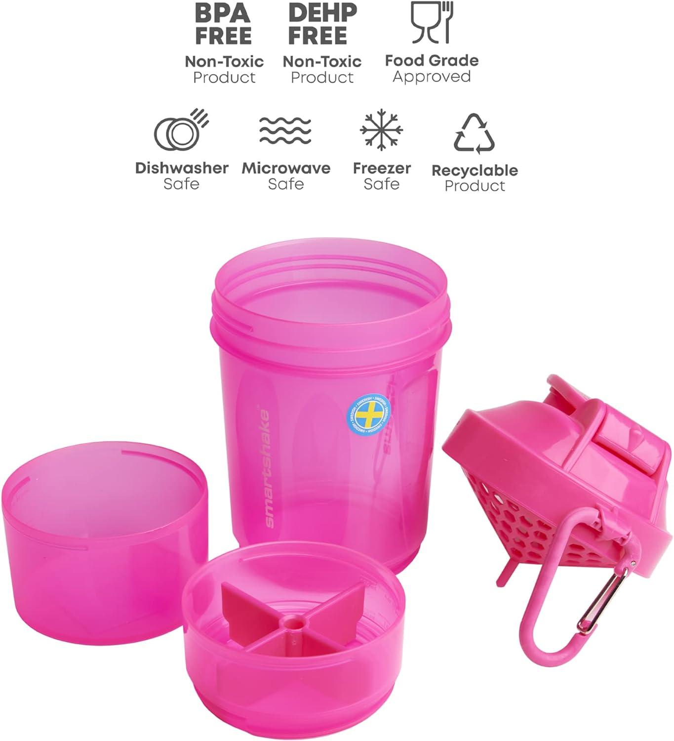 Smartshake Original 2GO Shaker Cup - 600ml Capacity | Neon Pink ...