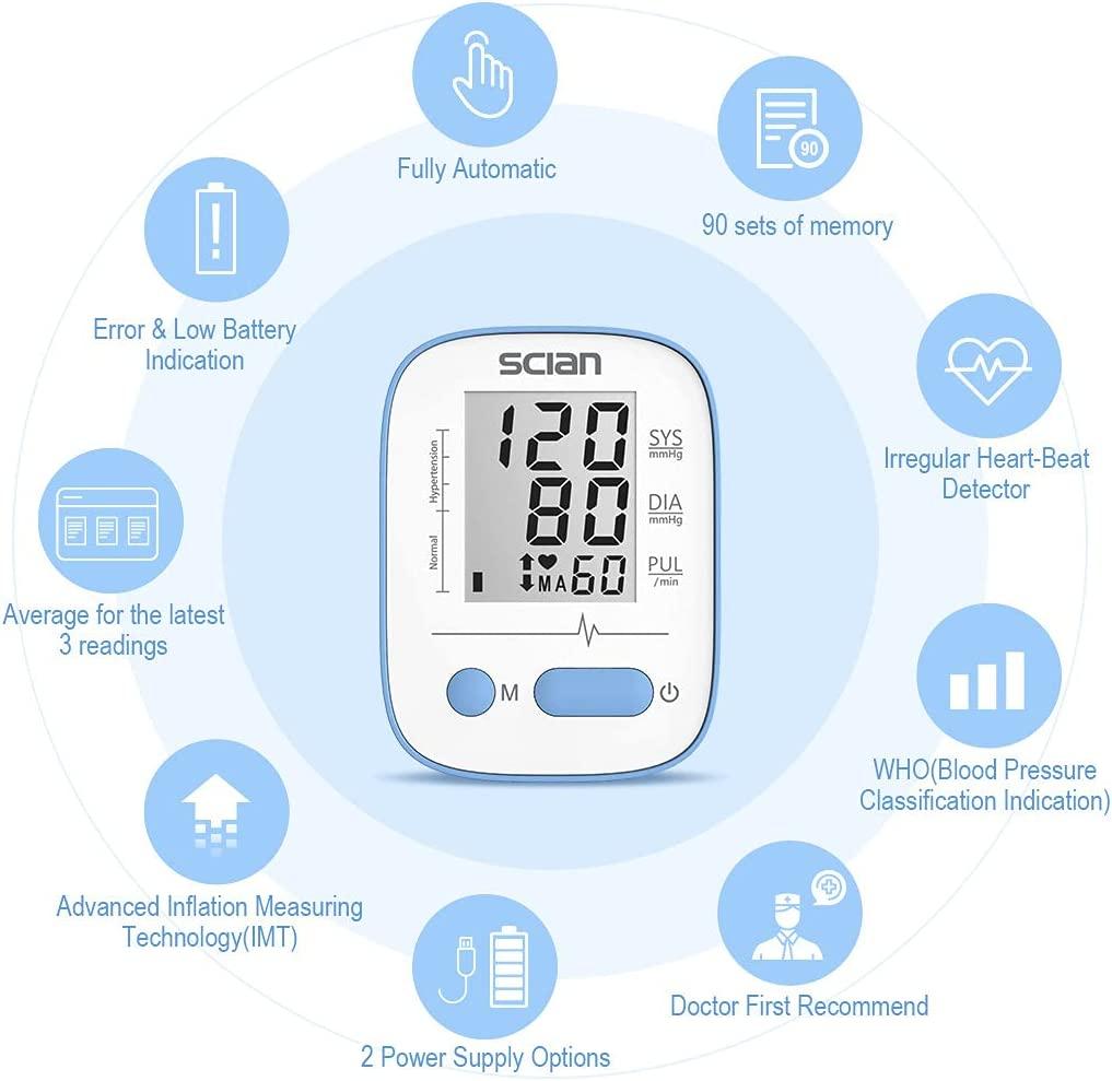 SCIAN Digital Blood Pressure Monitor Upper Arm -USB Charging 90 Memory ...