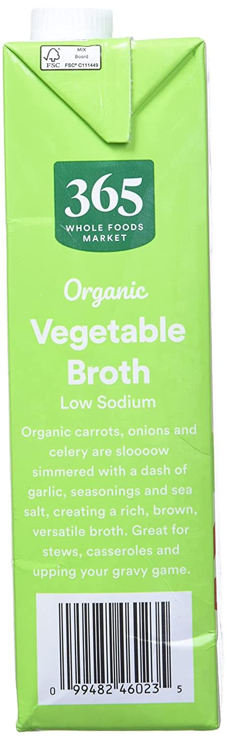 365 by Whole Foods Market Organic Low Sodium Vegetable Broth 32 Fl Oz ...
