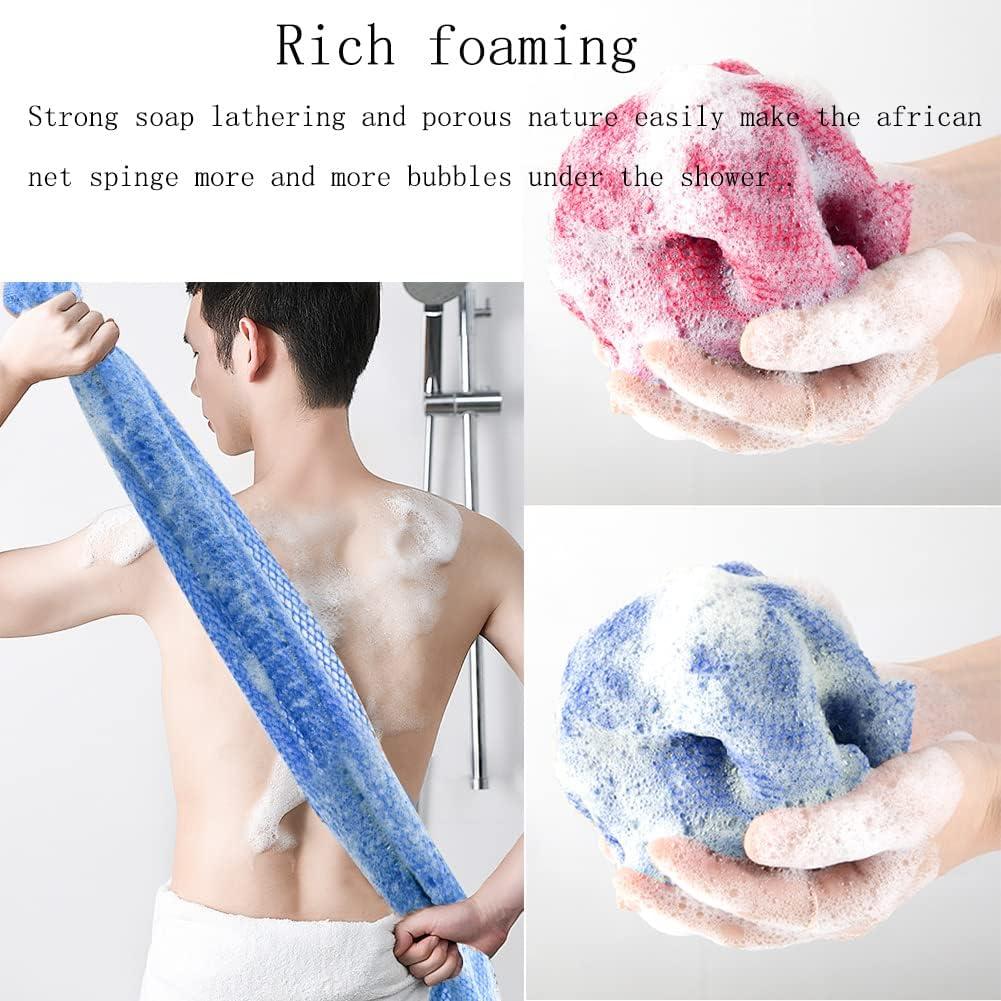 HONG 111 African Net Sponge Exfoliating Shower Set - 2 Piece Bathing ...