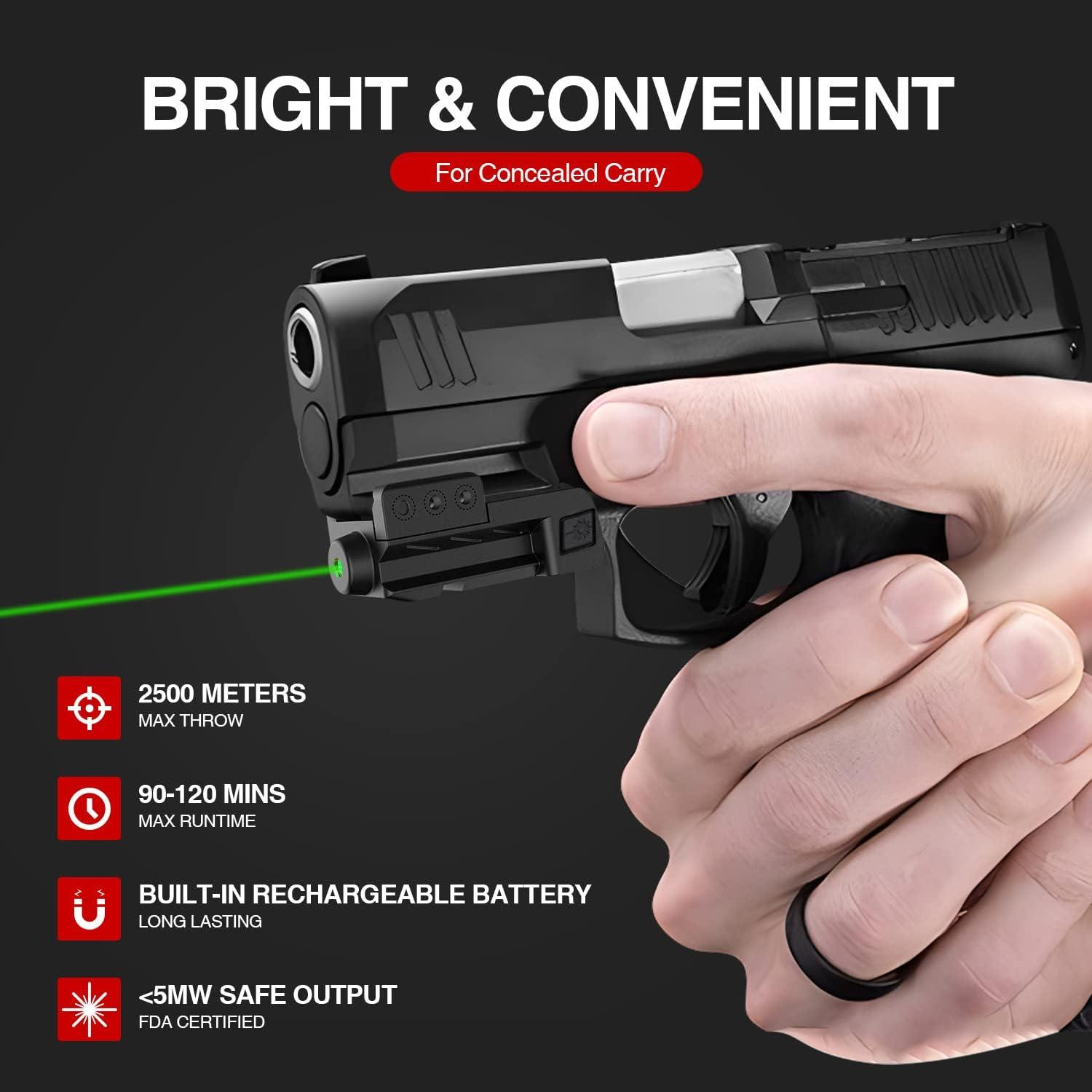 SOLOFISH Magnetic Rechargeable Green Blue Red Beam for Pistol Handgun ...