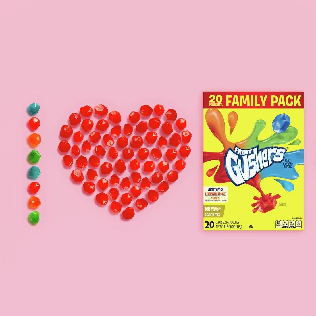 Gushers Fruit Snacks Variety Pack - 20 ct, Strawberry and Tropical ...