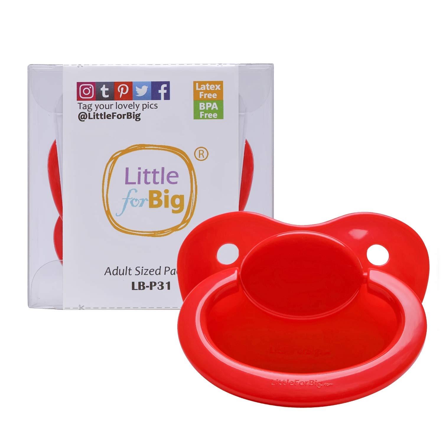 LittleForBig Pacifier BigShield Gen-1 Red - Adult Pacifier for ABDL ...