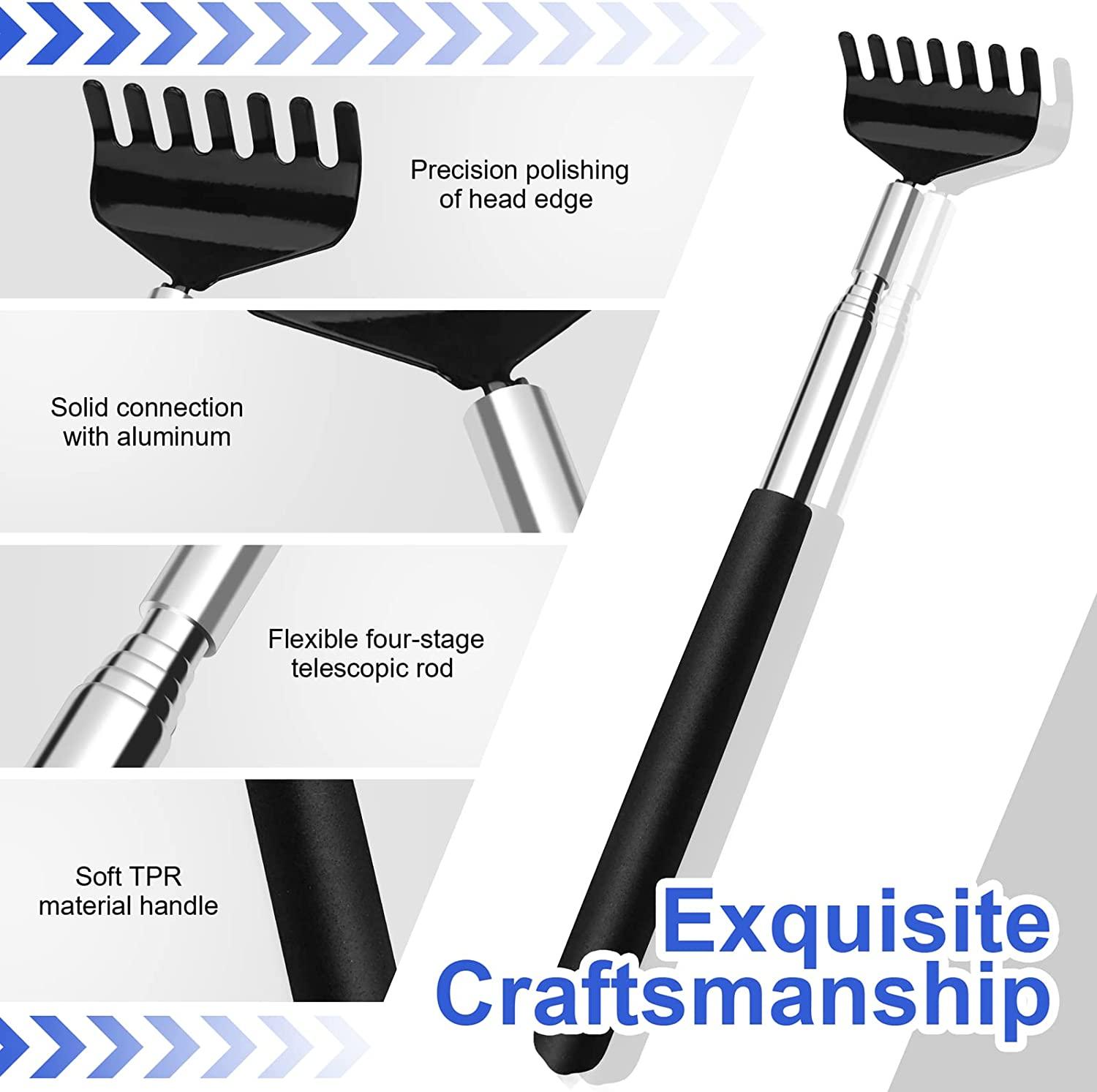 3-Pack Black Telescopic Back Scratcher Set with Carry Bag - Stainless ...