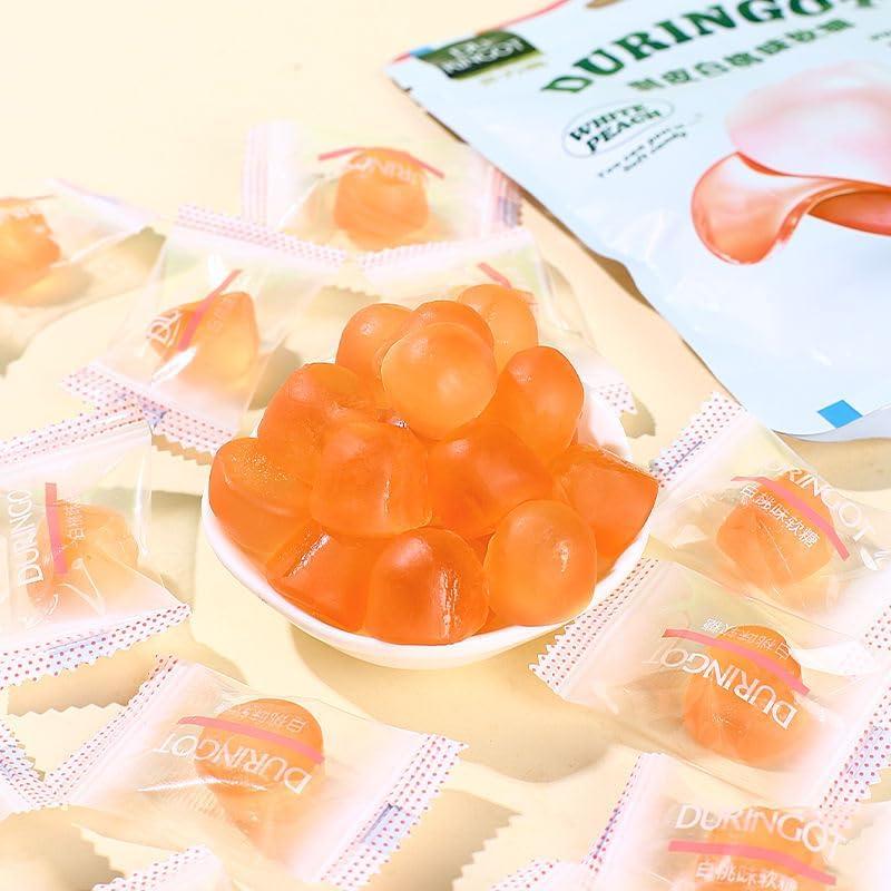 Mango Soft Candy White Peach Grape Peelable Gummies Fruit Juice Fudge ...