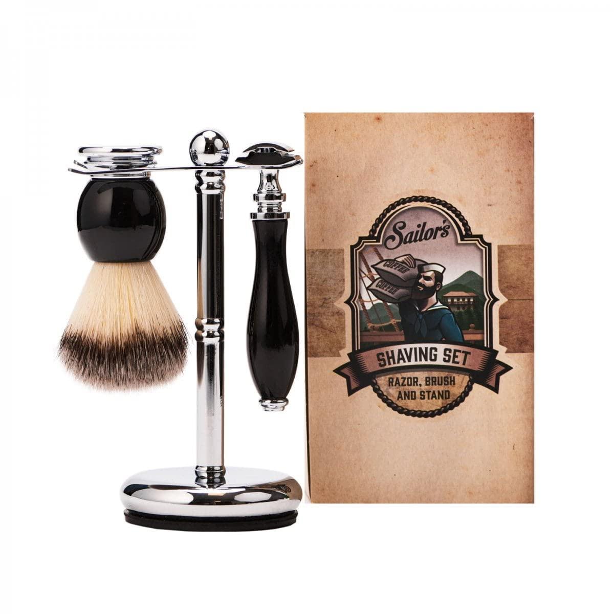 Sailor's 3-Part Shaving Brush Set with Safety Blade | Elegant Men's ...