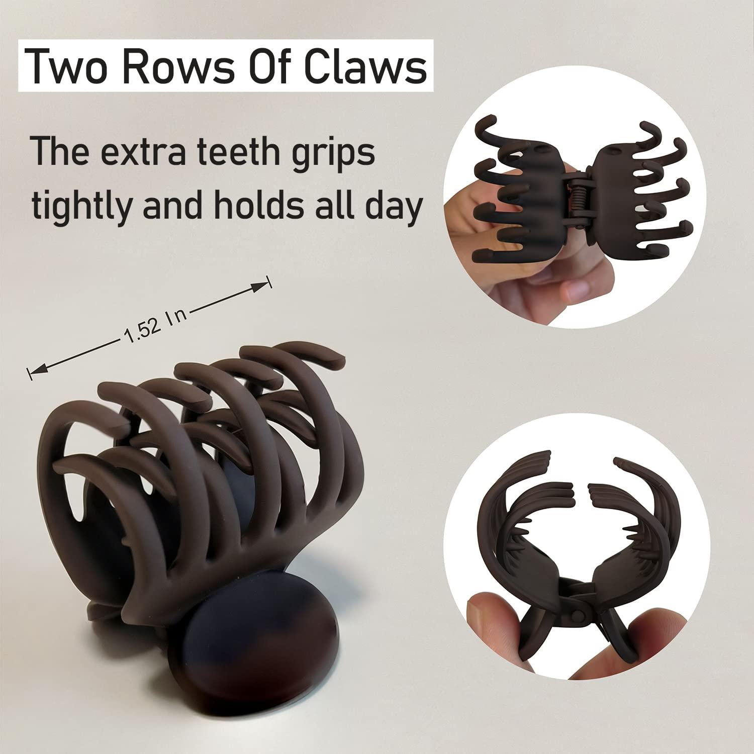 Venhay Small Double Row Hair Claw Clips - 9 Pack | Unbreakable Bendable ...