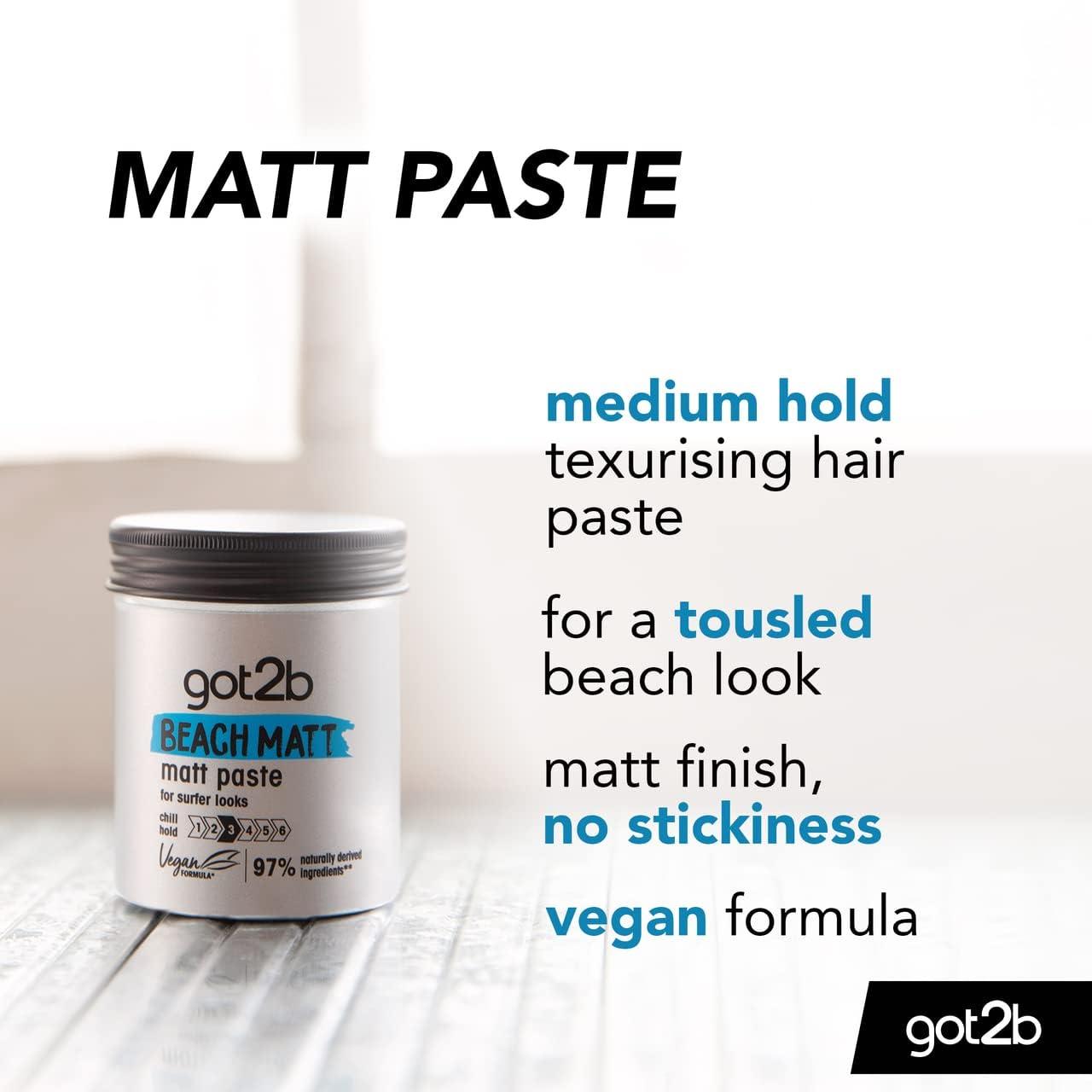 Got2b Beach Matt Medium Hold Hair Paste 100ml - Matt Texture, No ...