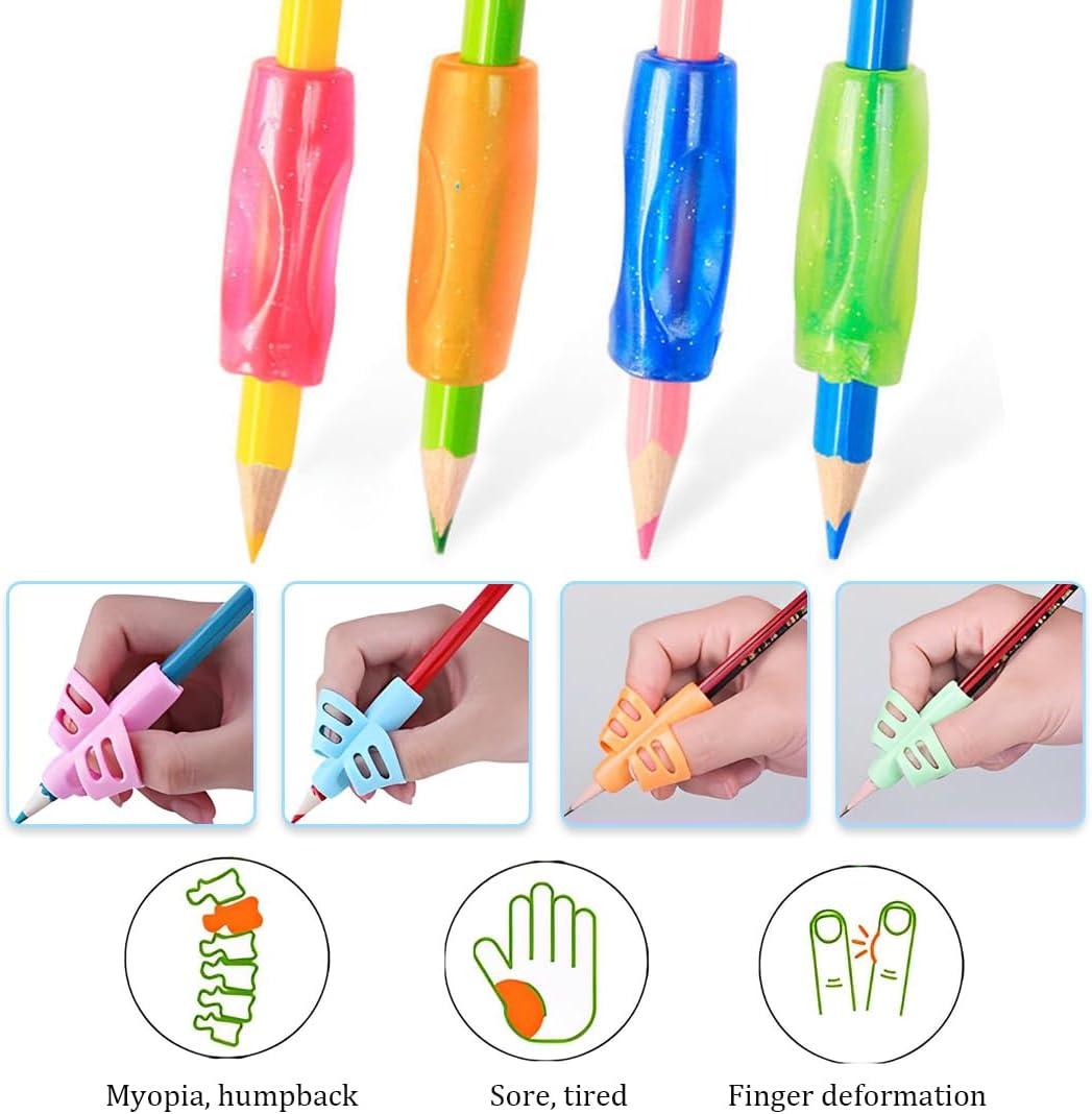8-Piece Ergonomic Writing Aid Set for Kids | Silicone Pencil Grips ...