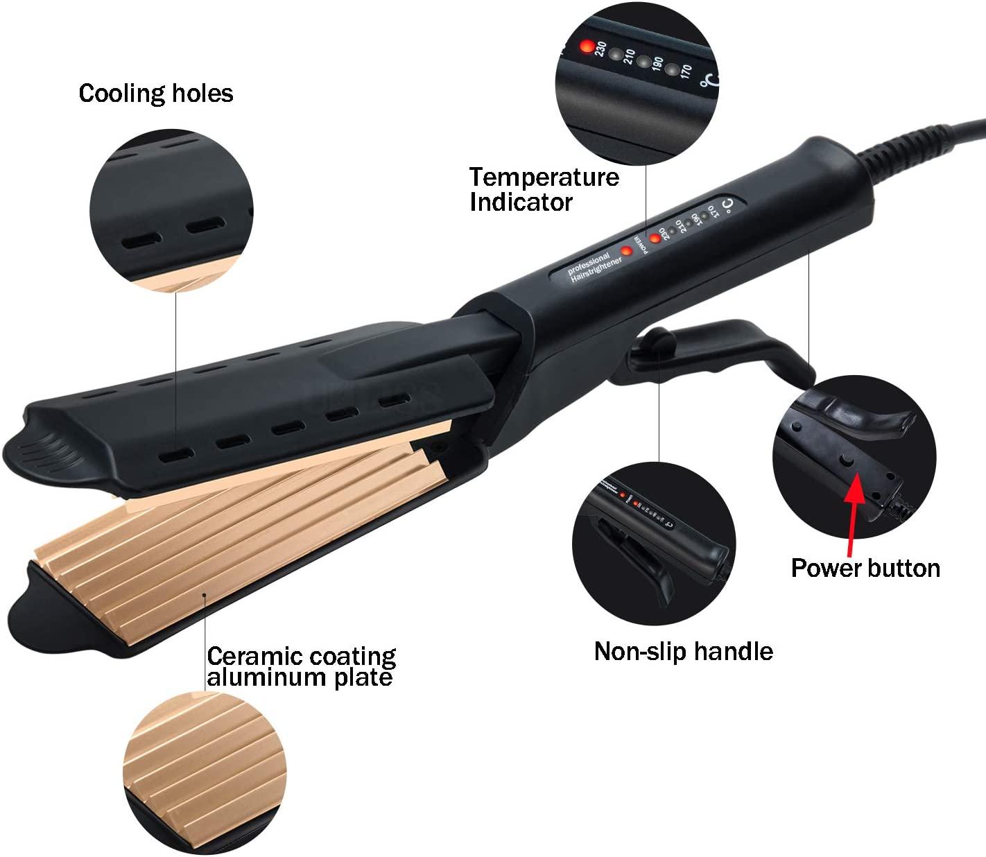 2'' Fluffy Hairstyle Hair Crimper Iron for Perfect Curls - Corrugation ...