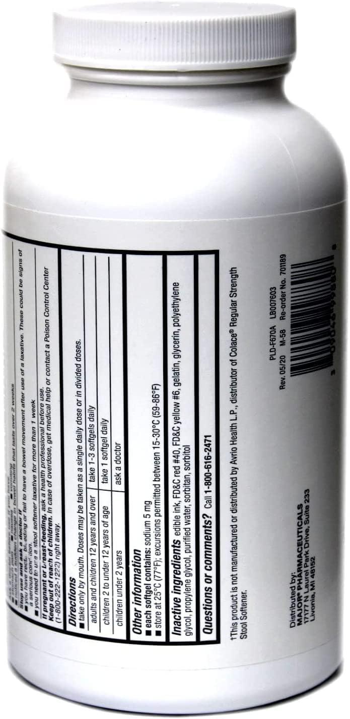 DOK Stool Softener 100mg - 1000 Softgels | Fast-Acting Relief for ...