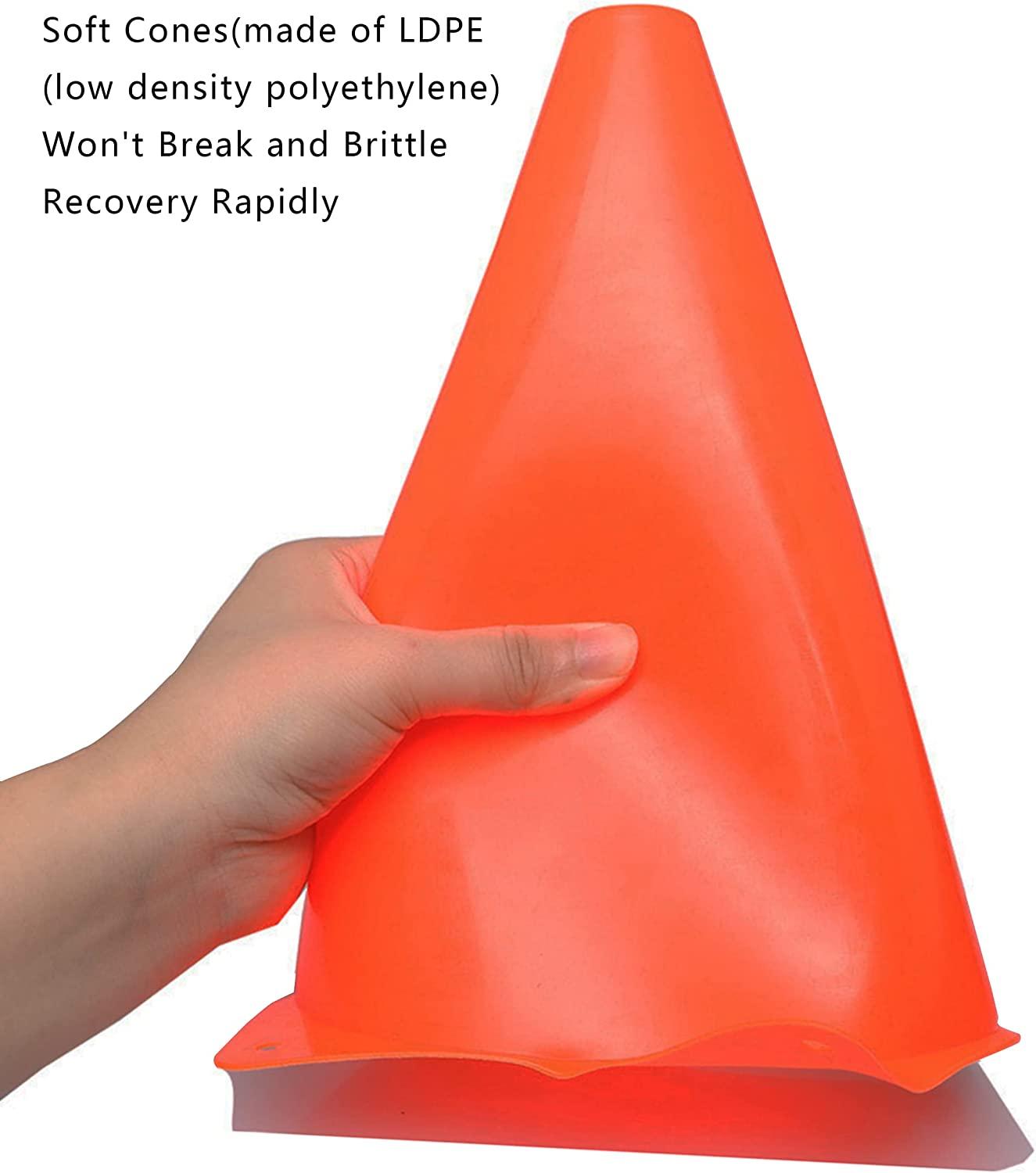 Alyoen 9 Plastic Traffic Cones for Soccer Training & Events - 10-Pack ...