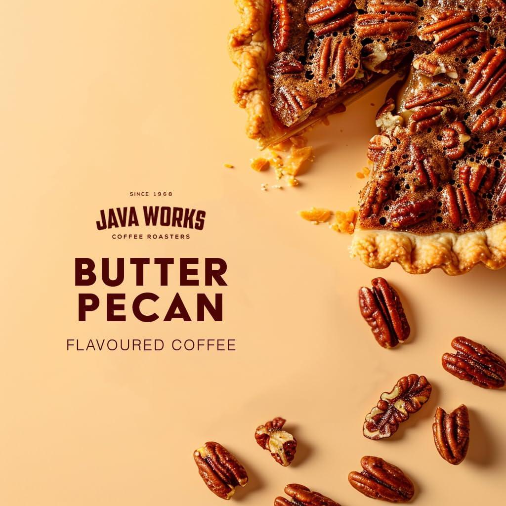 Java Works Coffee Butter Pecan Flavoured Coffee *Ground* 340 Grams
