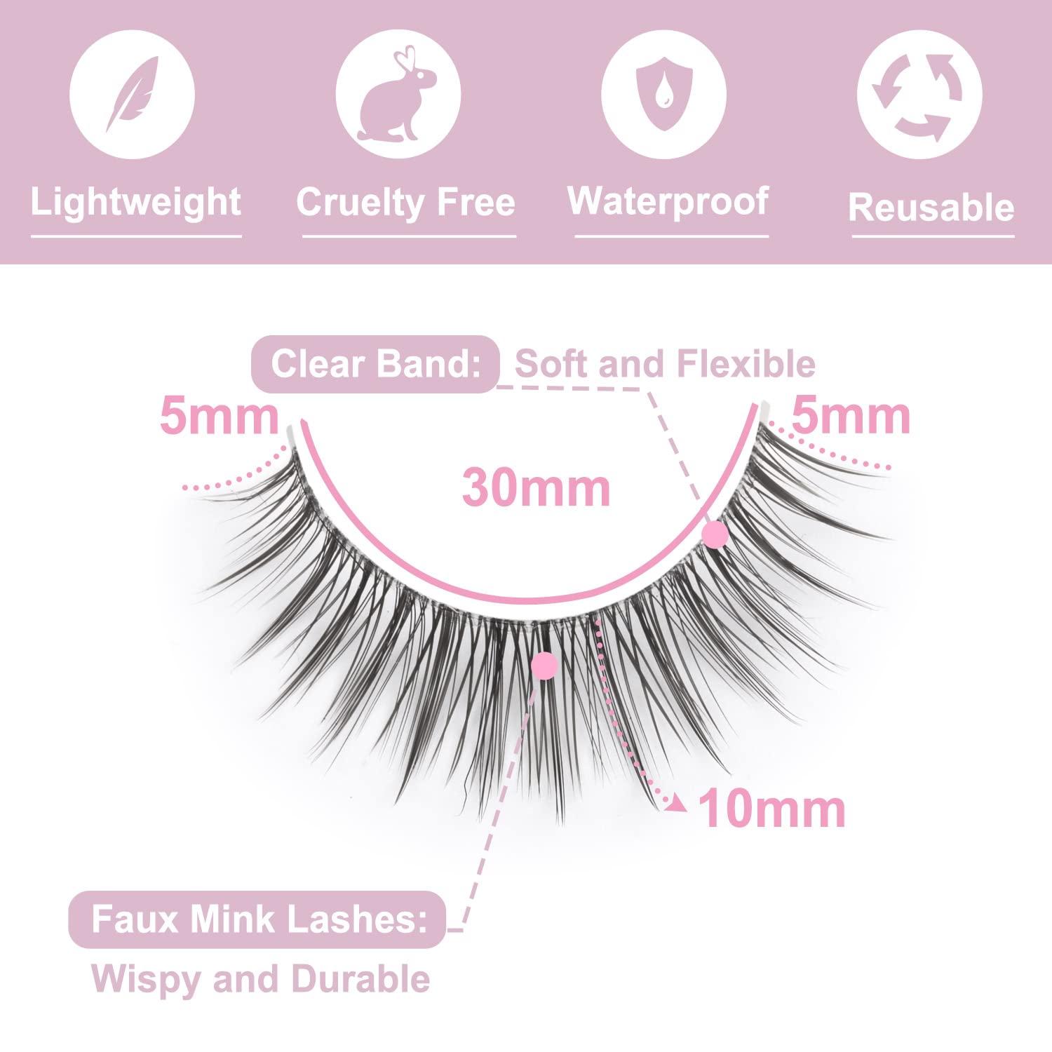Kiromiro 10mm Wispy 3D Mink False Eyelashes | Natural Look, Fluffy ...