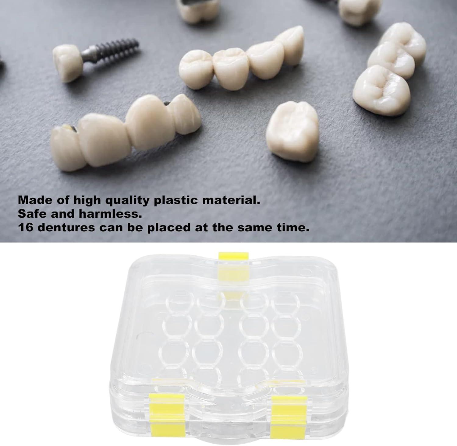 Membrane Tooth Box with Bar - Transparent Denture Storage Box for ...