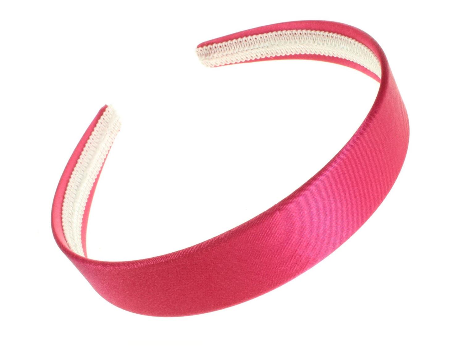 1 Bright Pink Satin Plastic Alice Band Hair Headband for Women Girls ...