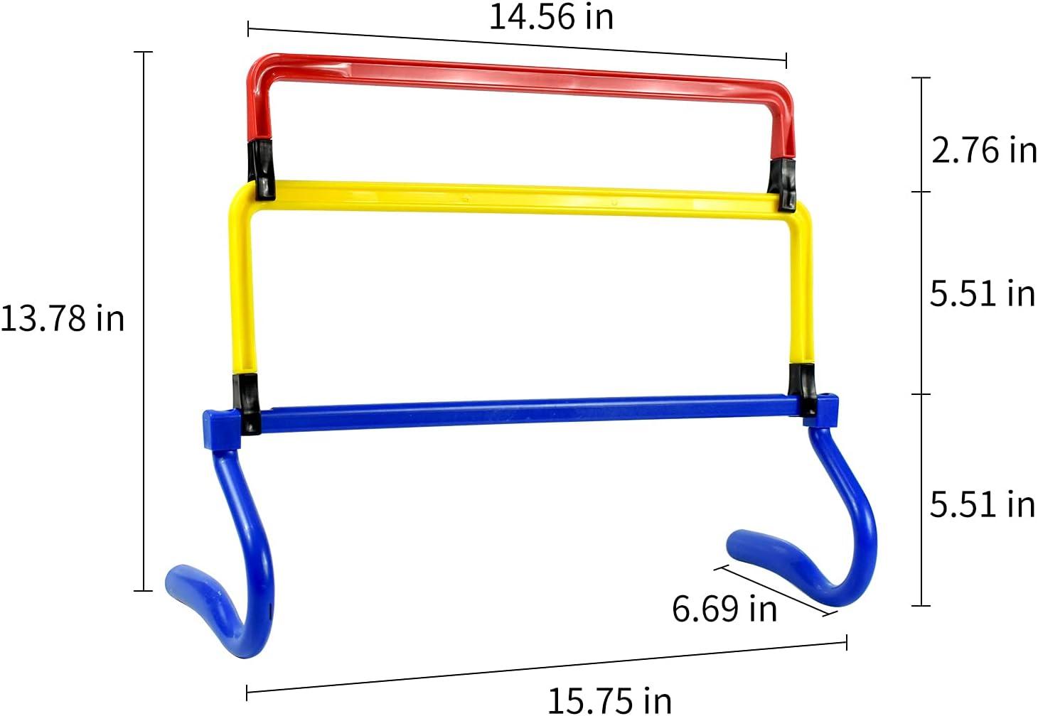 ASENVER 6 Pack Multicolor Agility Hurdles - 4 Height Adjustable Speed ...