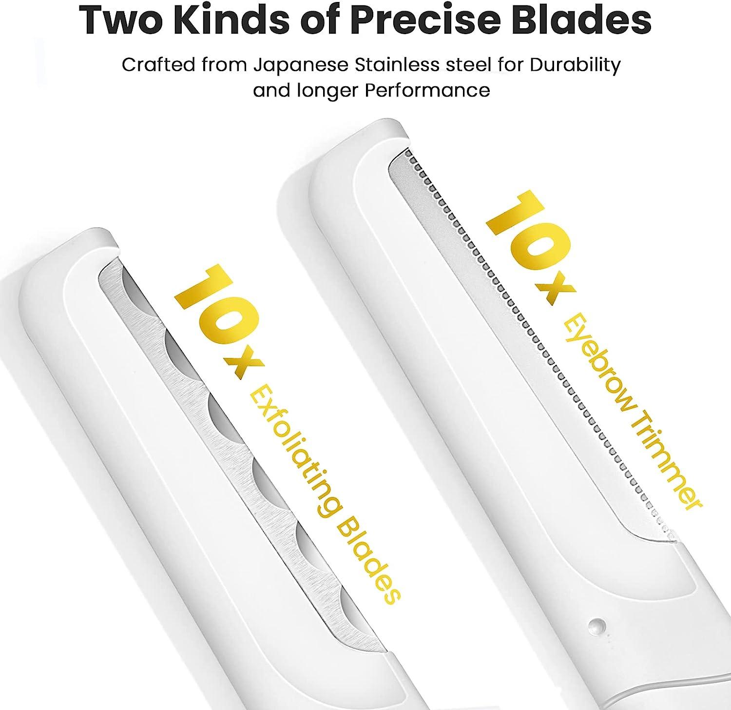 Dermaplaning Tool with 20 Replaceable Blades | Facial Shaver, Eyebrow ...