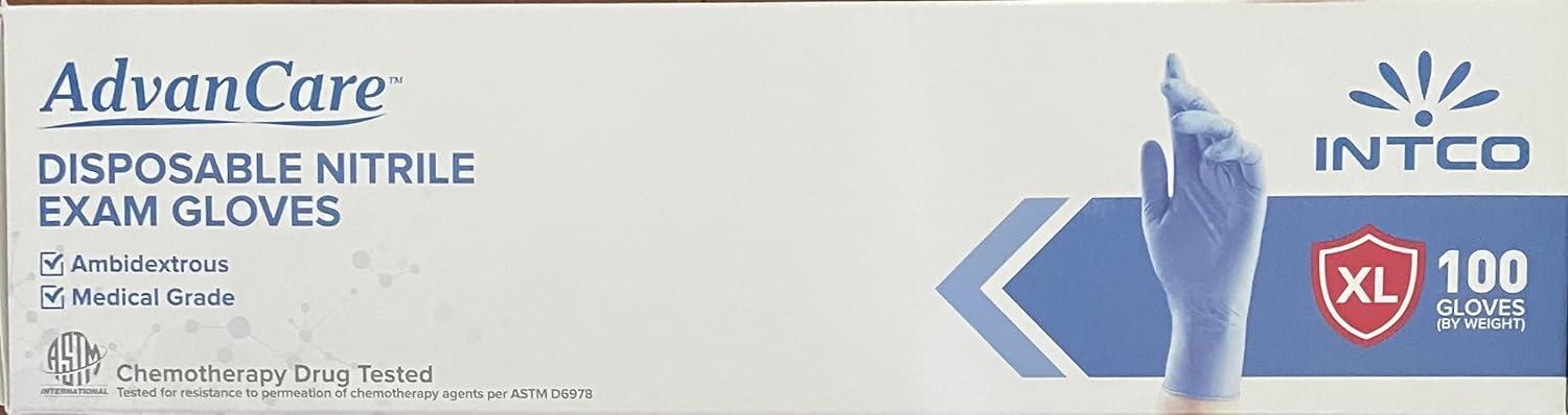 ADVANCARE Disposable Nitrile Medical Gloves - Blue, Small | Chemo Rated ...