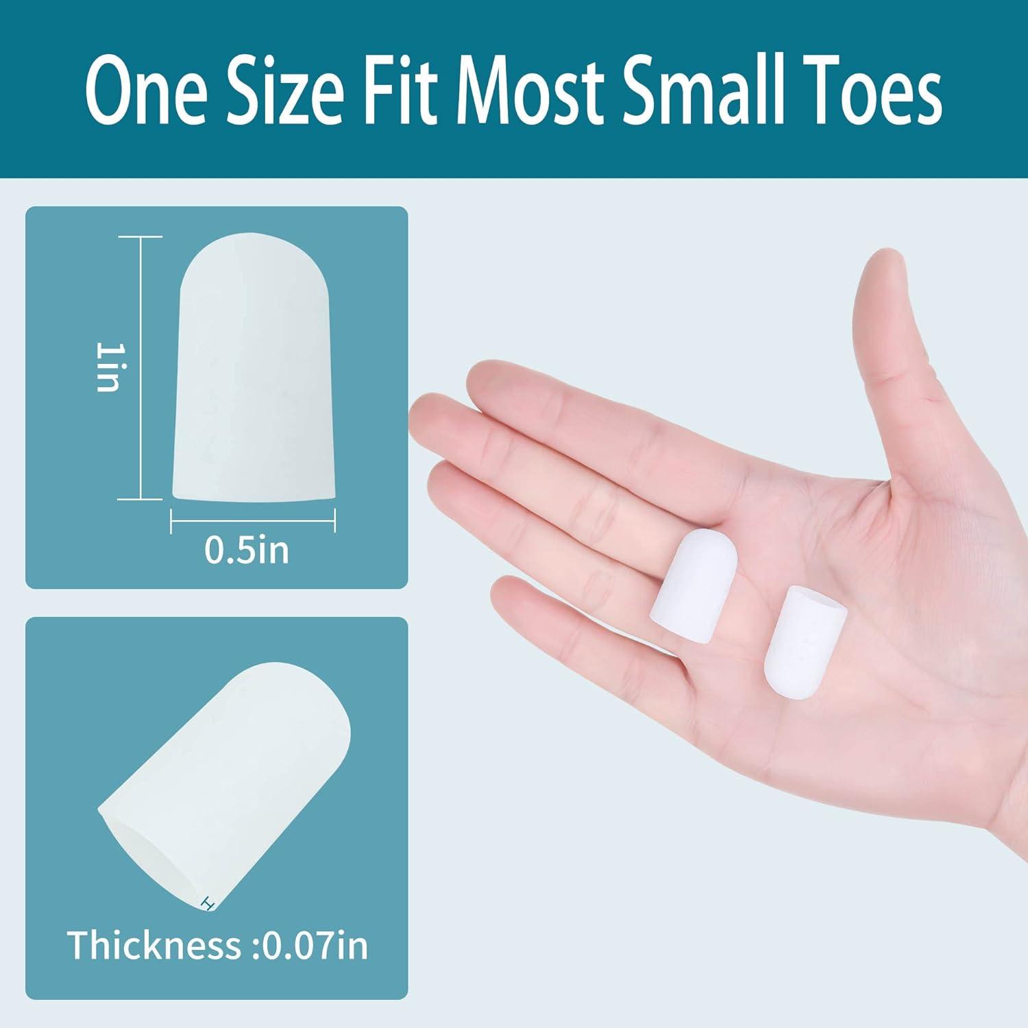 Hoogoo Pinky Toe Sleeves - 10 Pack Small Toe Caps for Corns, Blisters ...