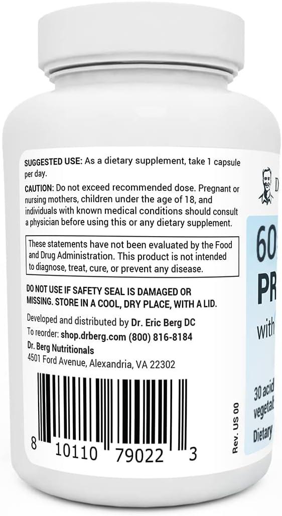 Dr. Berg's 60 Billion Probiotic Capsules: Digestive Health with 10 ...