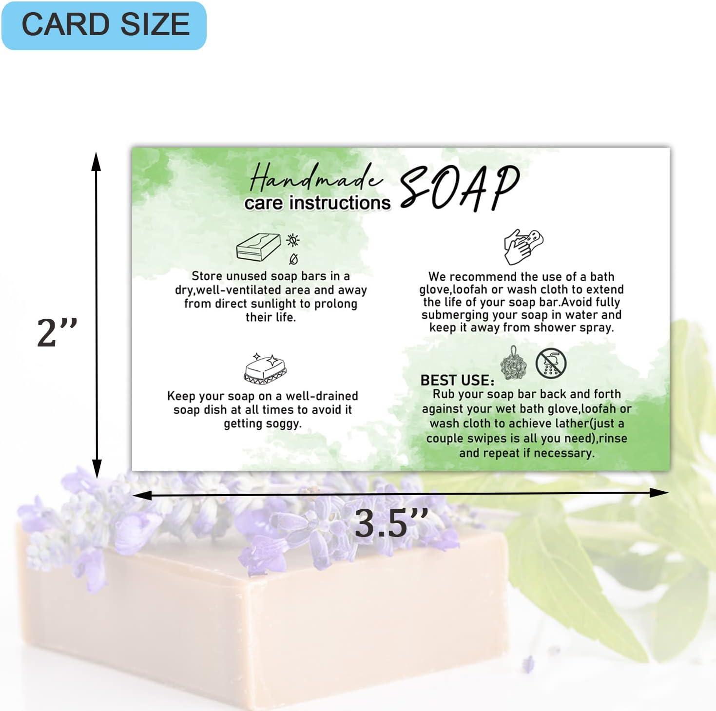 Handmade Soap Care Instructions - Feminine Soap Care Guide - 50 Pack ...