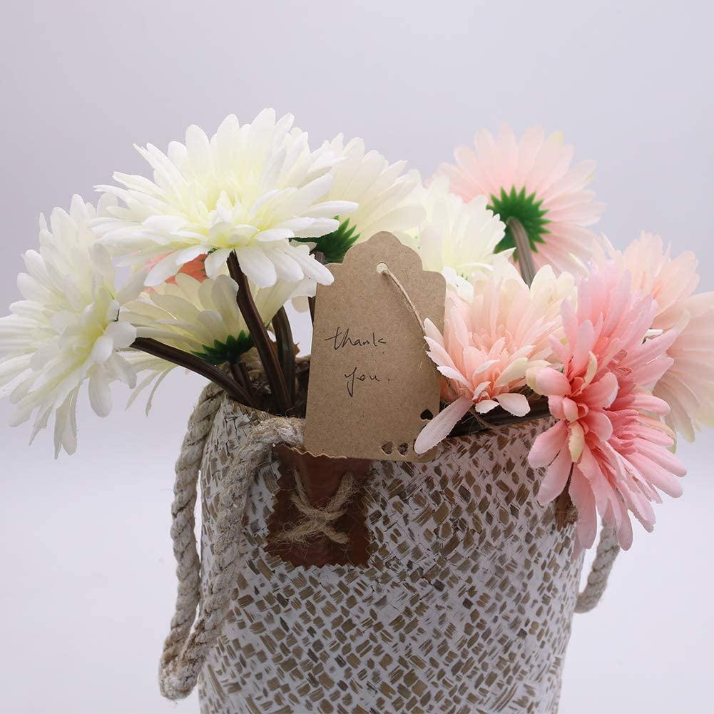 Koogel 100 PCS Gift Heart Tags Kraft Paper Tags with Natural Jute Twine ...