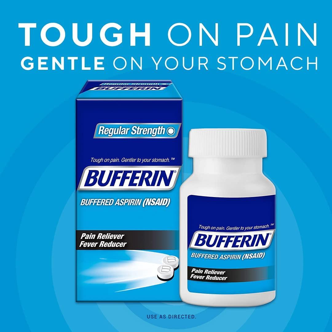 BUFFERIN Aspirin Pain Reliever 325mg Coated Tablets - 130 Count x 2 Pack
