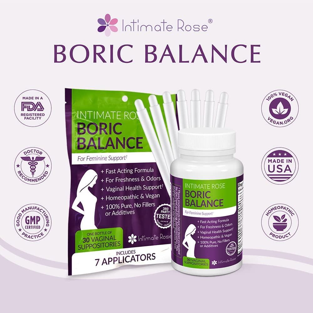 Boric Acid Suppositories for BV & Yeast Infections - 30-Count Medical ...