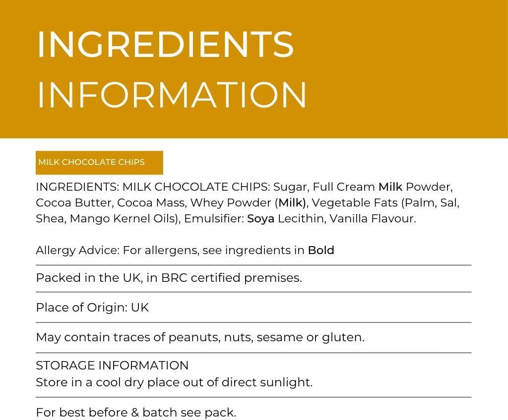 Hides Fine Foods Milk Chocolate Chips 500g - GMO-Free, Vegetarian ...