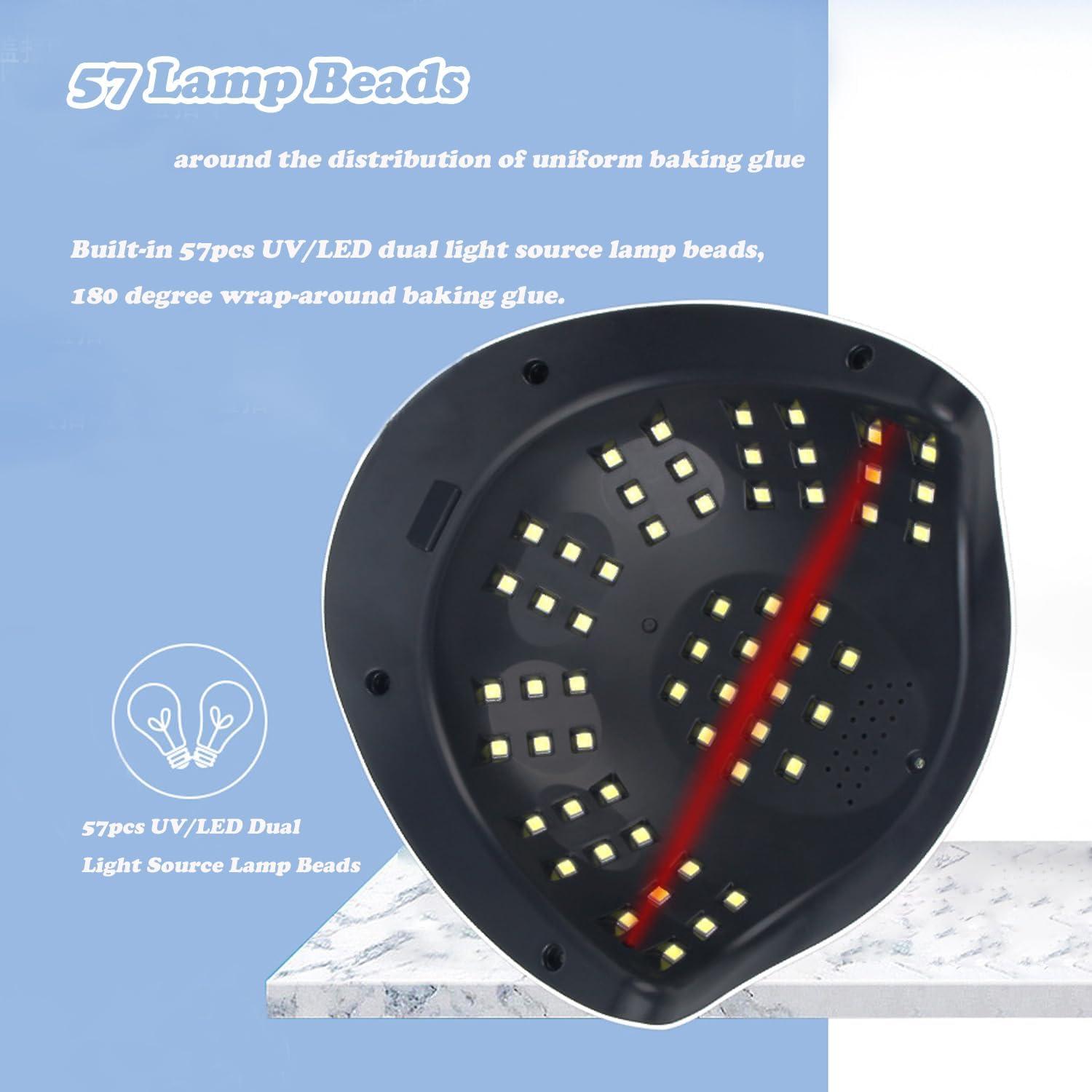 Sanon UV LED Nail Lamp 220W Fast Dryer with 57 LEDs and 4 Timer Presets ...