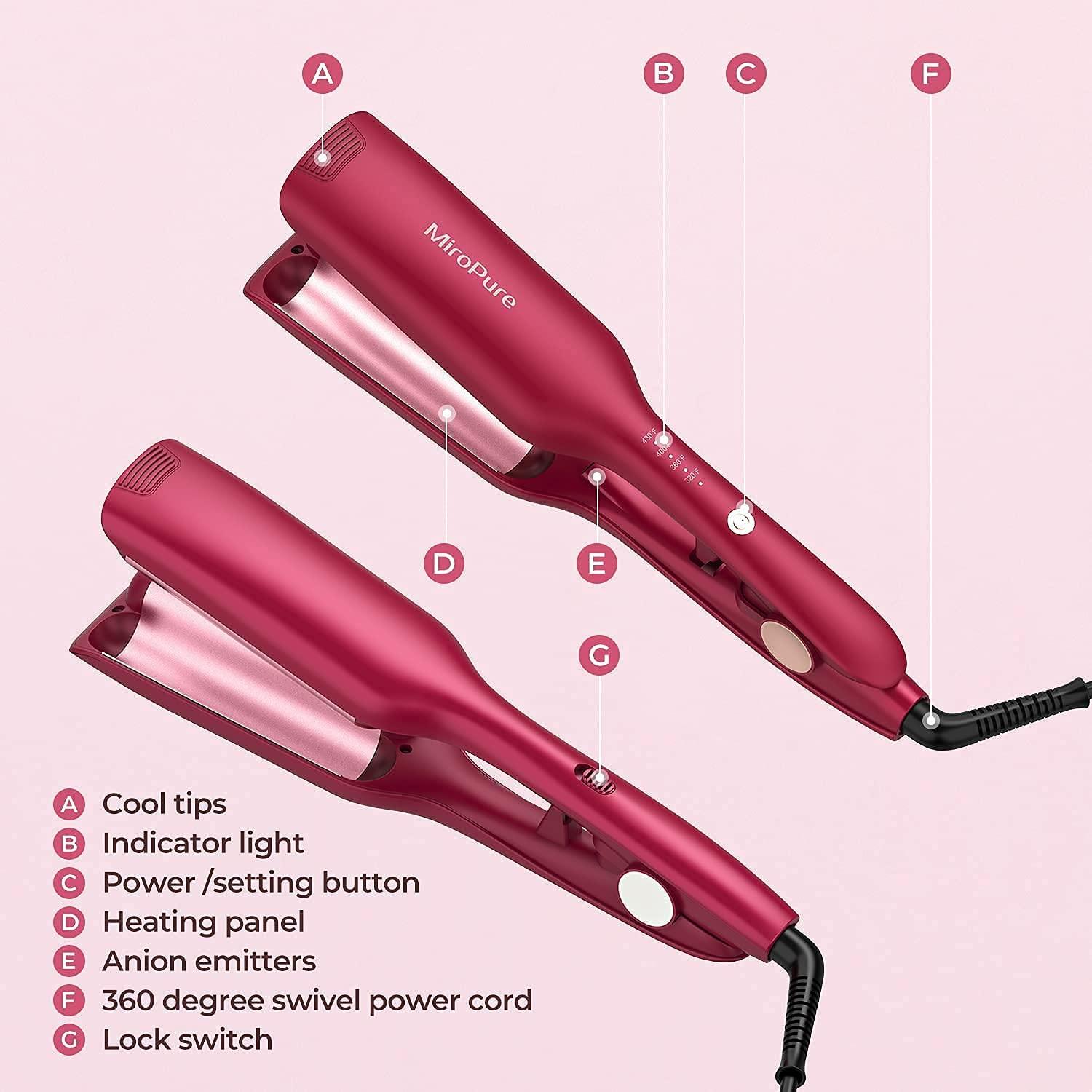 Hair Waver Iron Beach Waver Wand Hair Crimper Hair Waver Barrel Curling ...