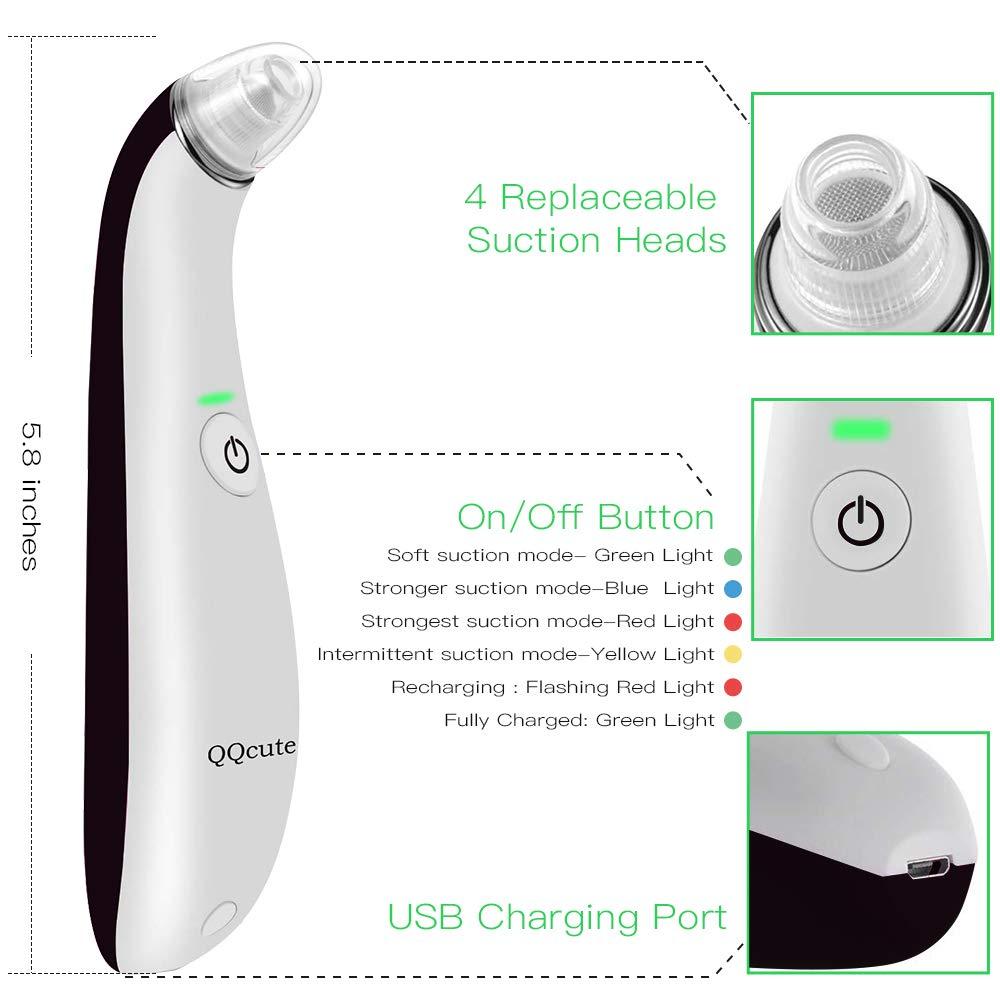 QQcute Blackhead Remover Electric Vacuum Suction Pore Cleaner - Deep ...
