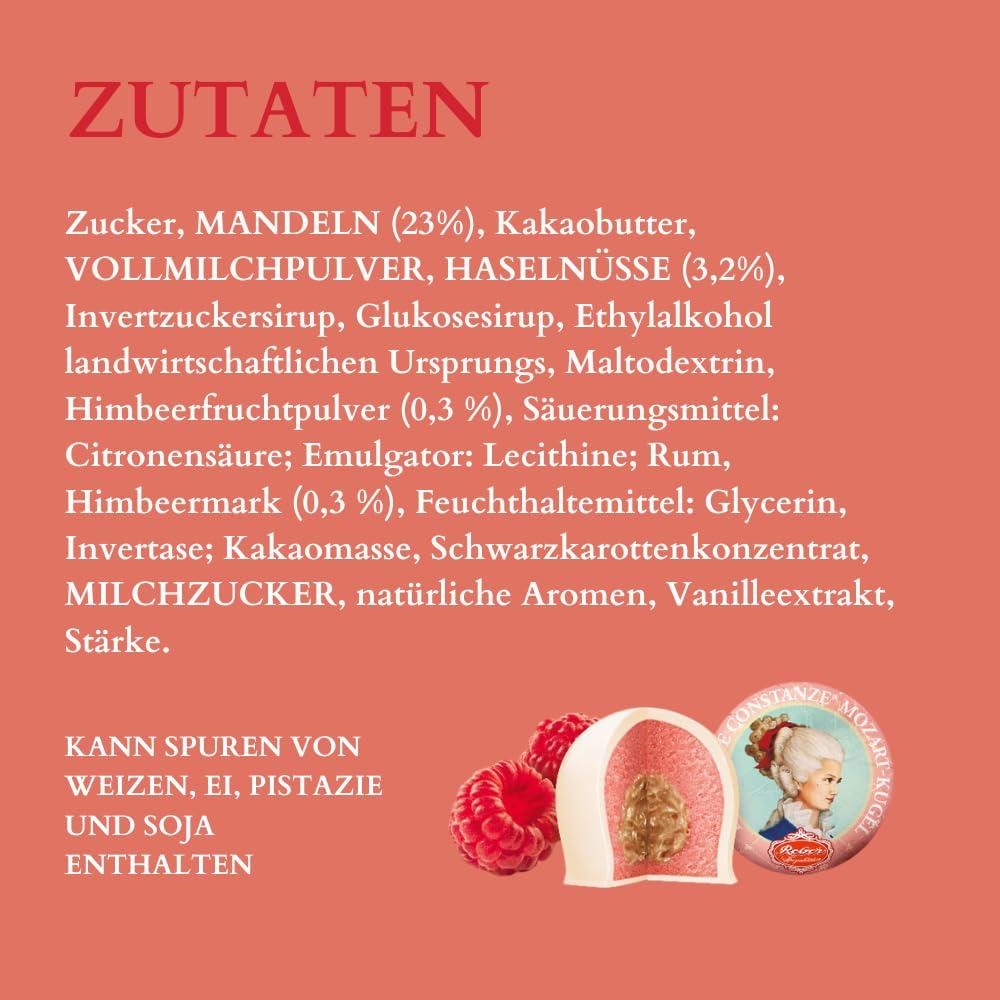 Vine White Constanze Mozart Balls Raspberry - Premium White Chocolate ...
