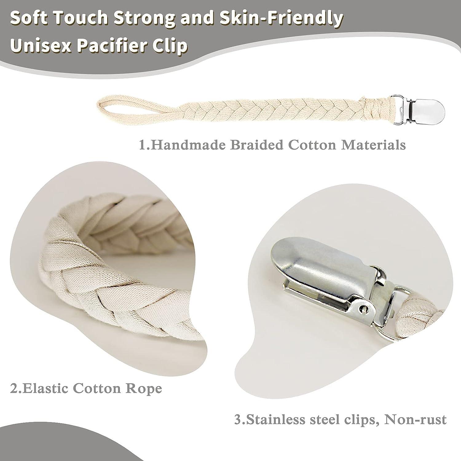 Duludulu 7 Pcs Braided Pacifier Clips for Boys and Girls Pacifier ...