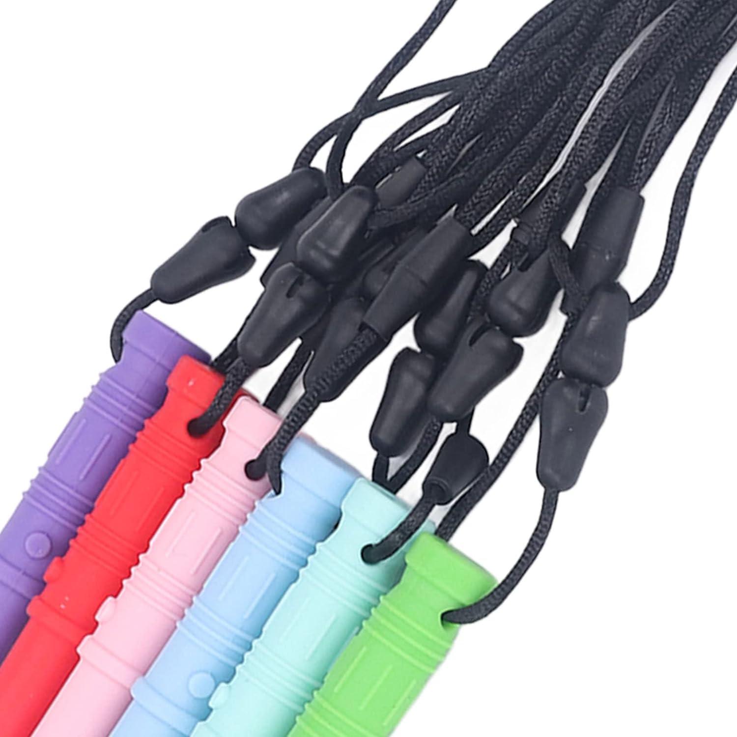 Cylinder Sensory Chewy Necklace Set - Safe Biting Aid for Babies, 6pcs ...