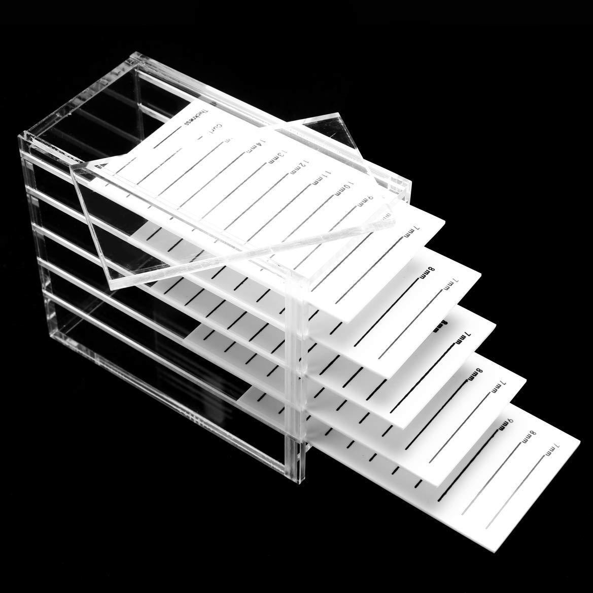 5 Layer Clear Acrylic Eyelash Storage Box False Eyelash Case Lash ...